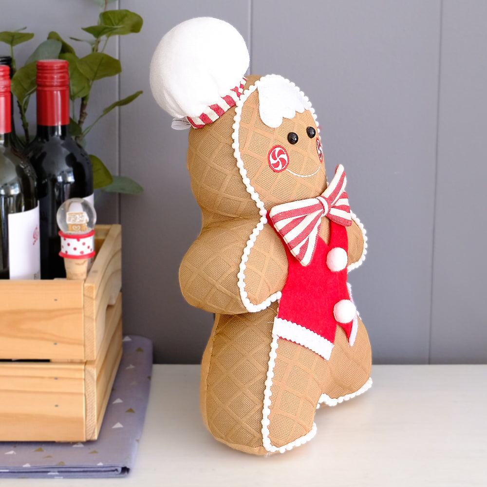 Christmas Gingerbread Boy Door Stopper – Festive Standing Decoration ...