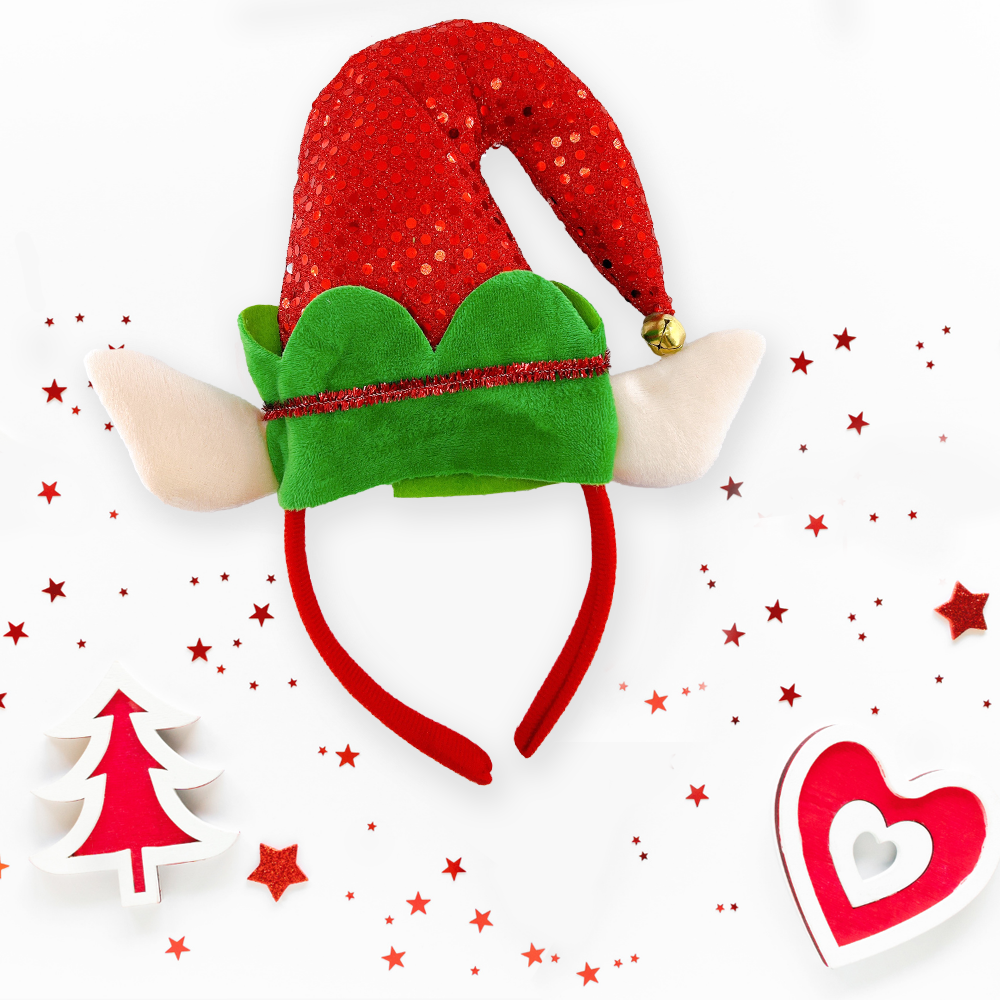 Christmas Headband Elf Ears with Santa Hat and Bell – Christmas Mall