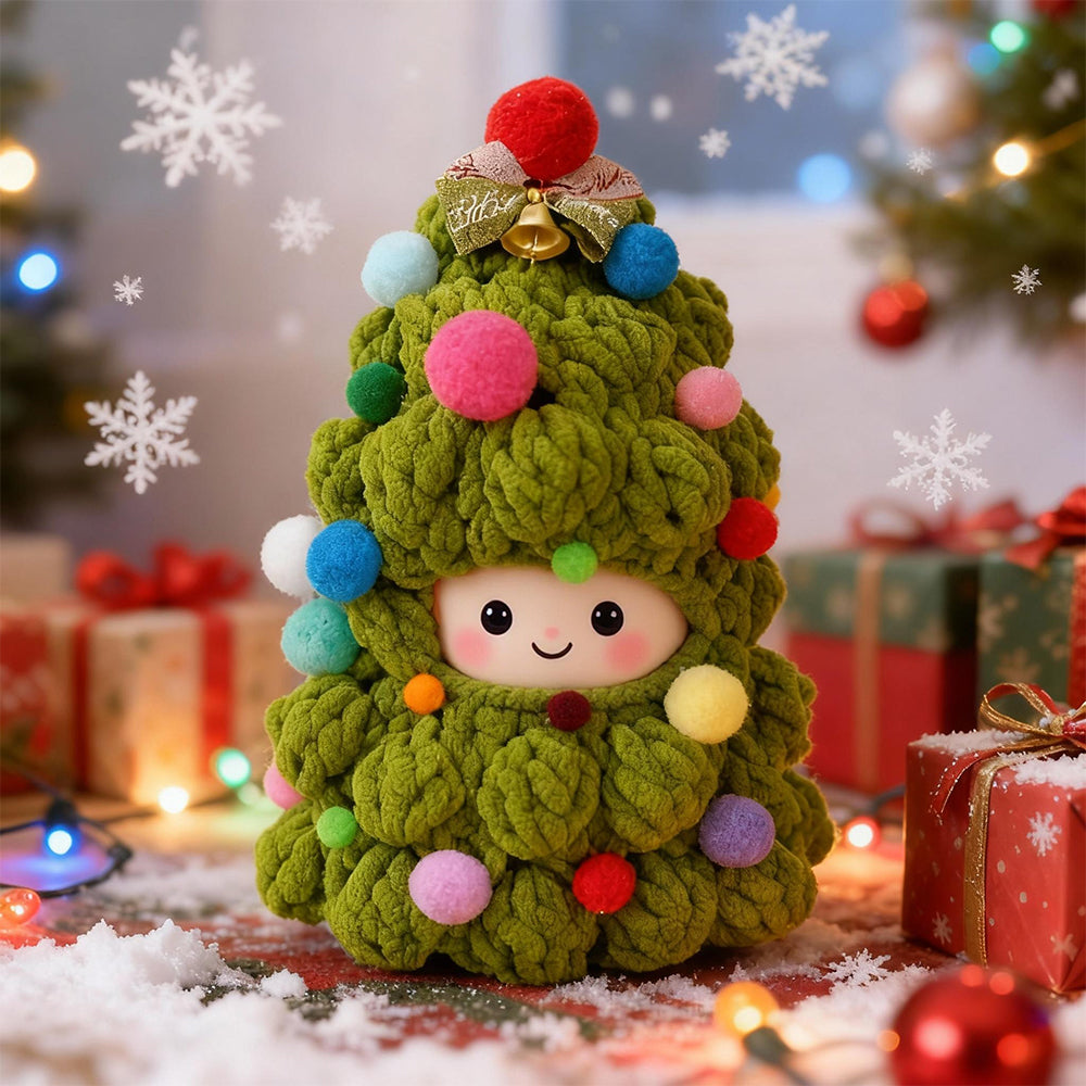 Crochet Christmas Tree Outfit for Labubu (No Doll) Handmade Knitted Fe ...
