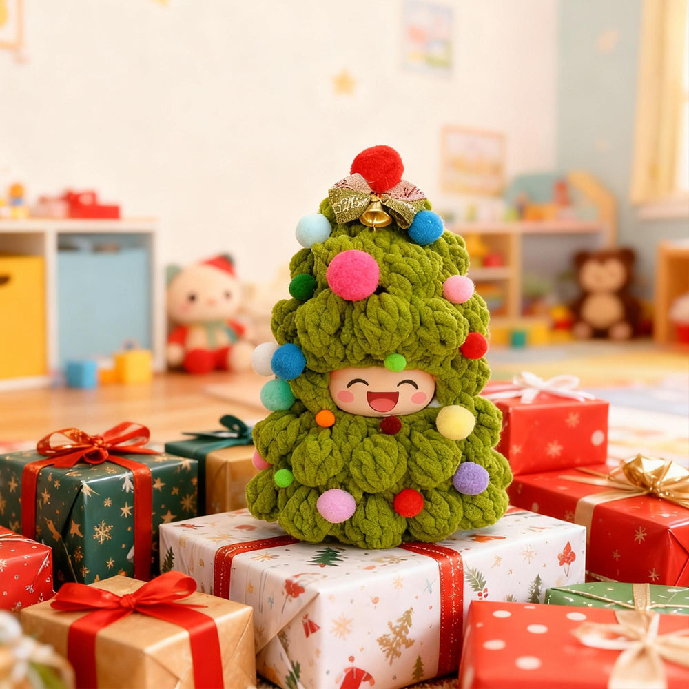 Crochet Christmas Tree Outfit for Labubu (No Doll) Handmade Knitted Fe ...