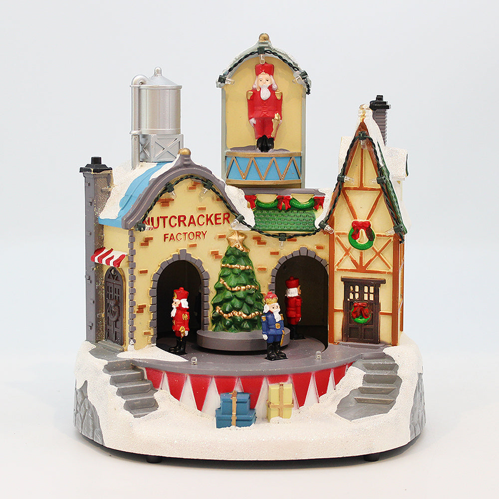 Animated Christmas Village Nutcracker Factory Colorful LED Lights Musi ...