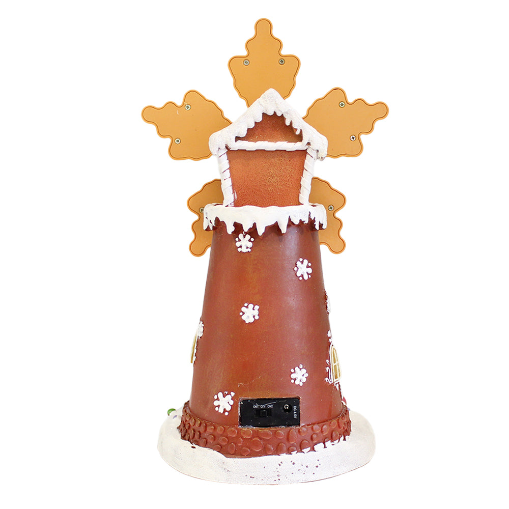 Animated Christmas Village Gingerbread House Rotating Windmill LED Lig ...