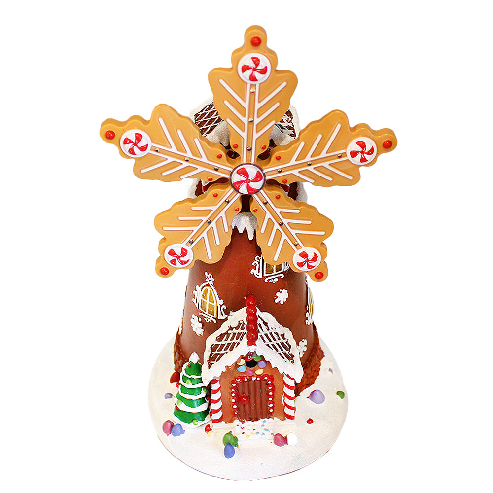 Animated Christmas Village Gingerbread House Rotating Windmill LED Lig ...