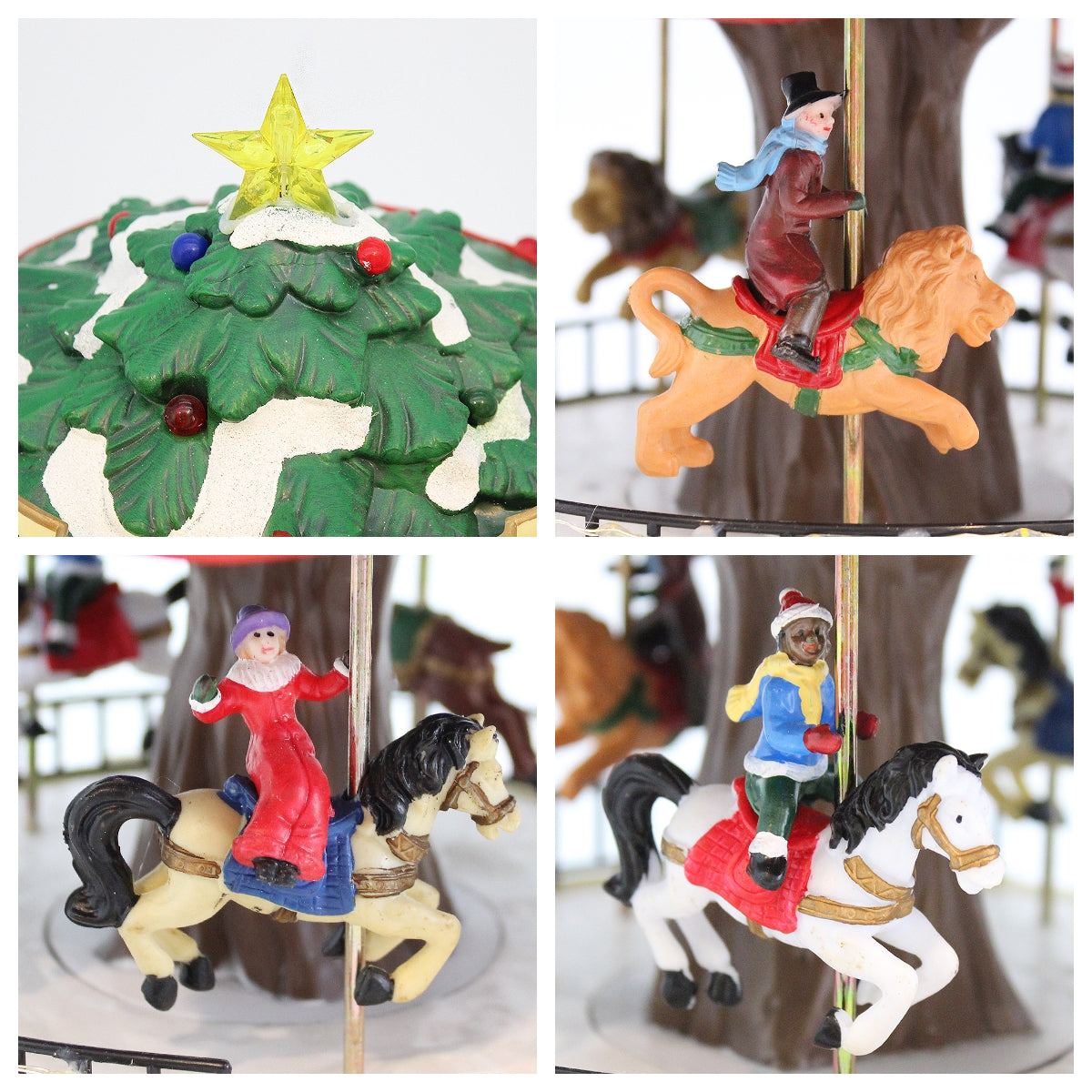 Animated Christmas Amusement Park Tree Carousel LED Lights Music ...