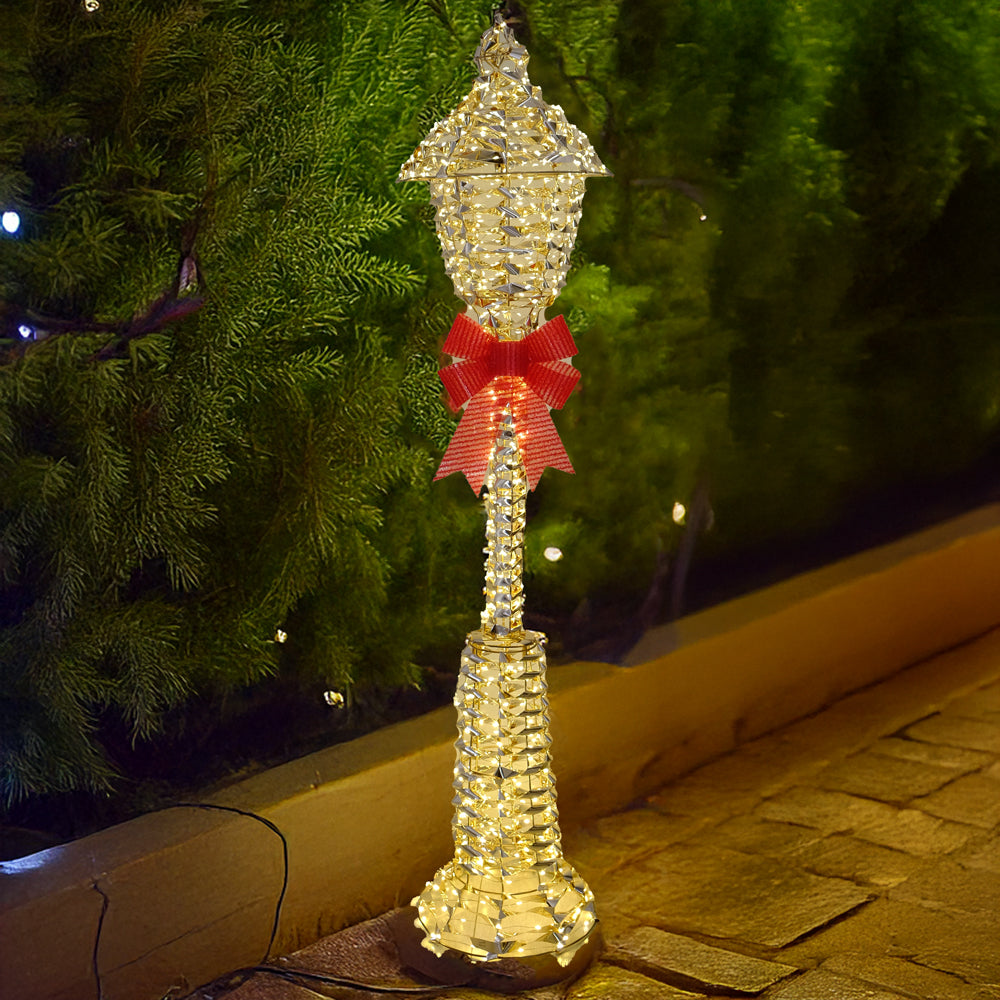 Golden Outdoor LED Christmas Lamp Post Light– Super Bright with Timer ...
