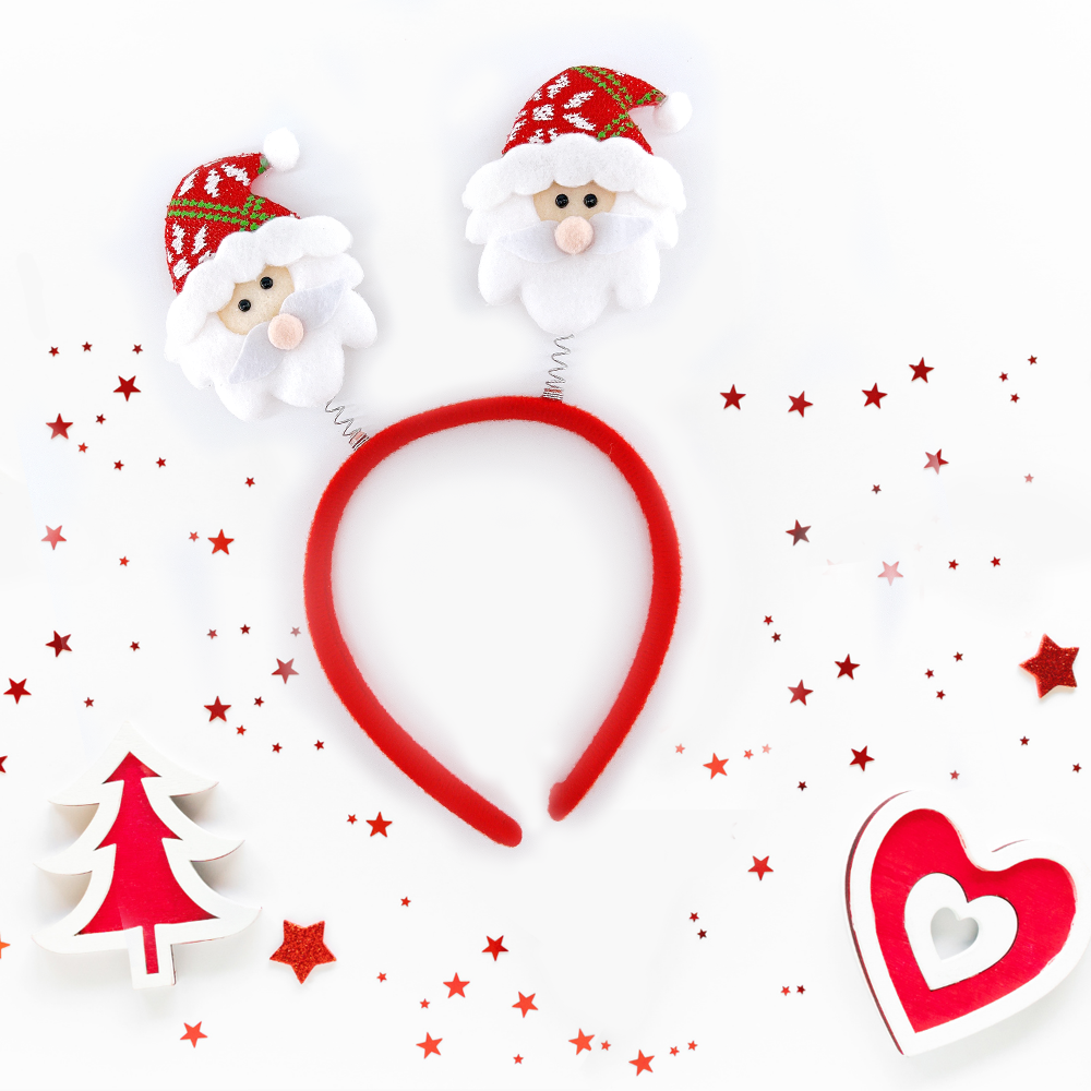 Christmas Headband Twin Springy Santas – Christmas Mall