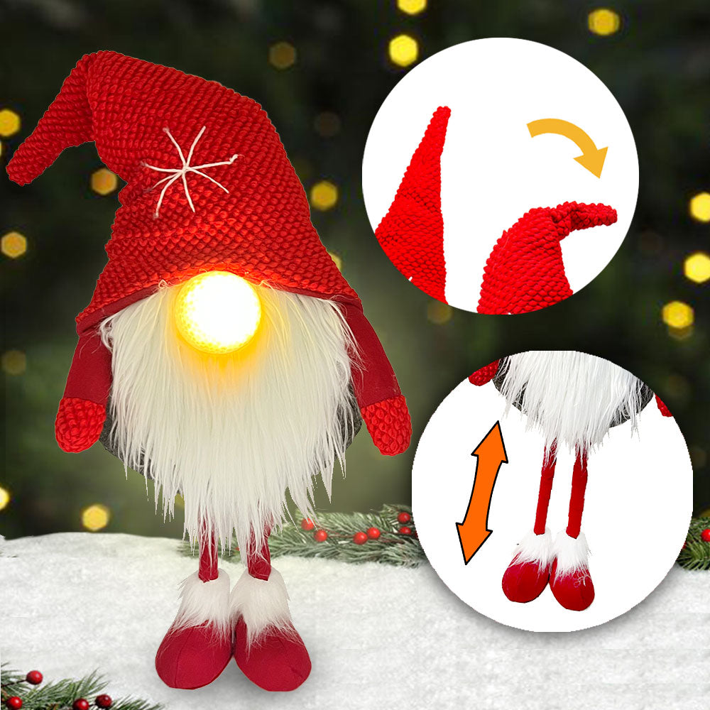 Light Up Standing Santa Claus Gnome with Extendable Legs and Bendable ...